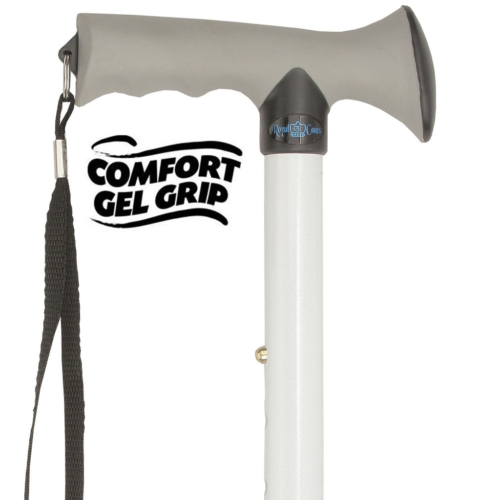 Scratch and Dent Folding Comfort Grip Cane White V1461