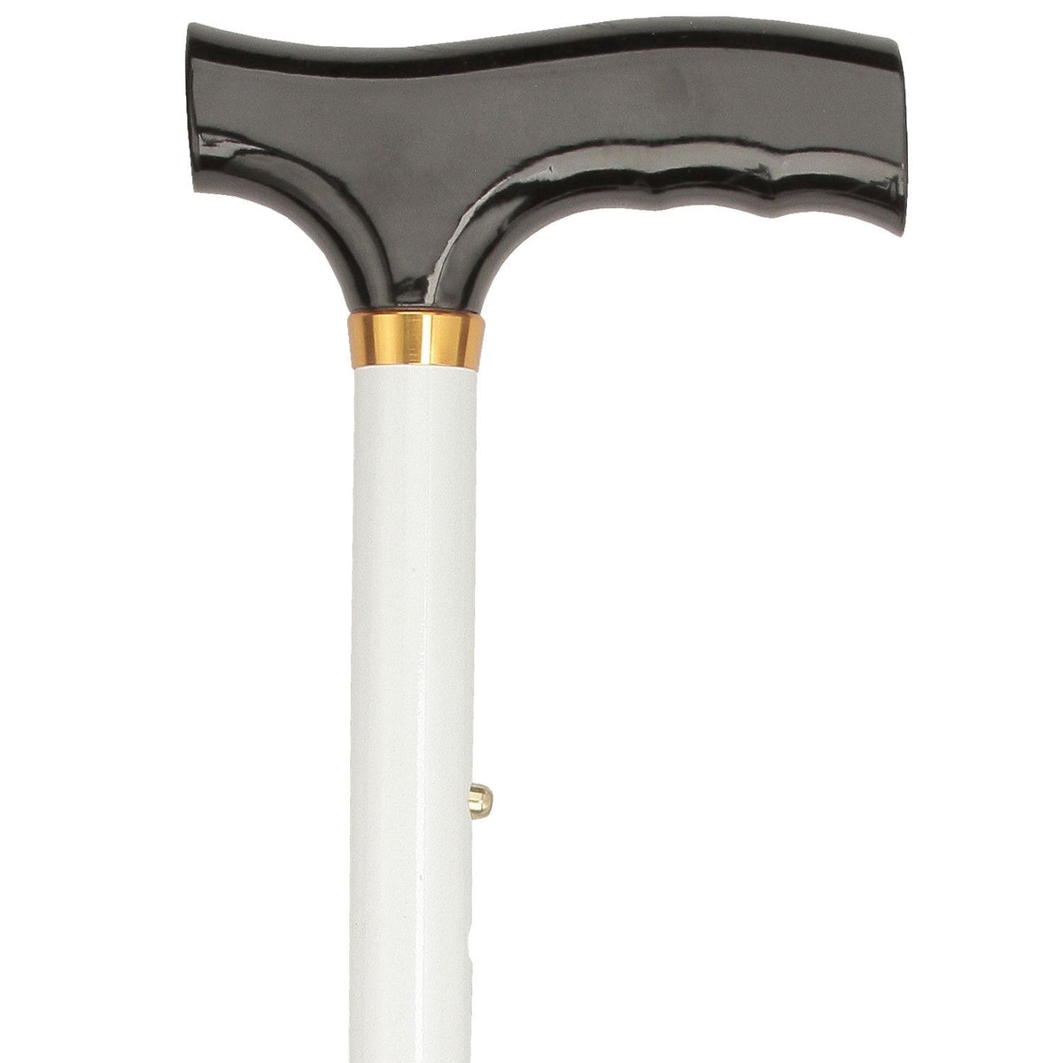 Scratch and Dent White Adjustable Folding Cane with T Shape Handle