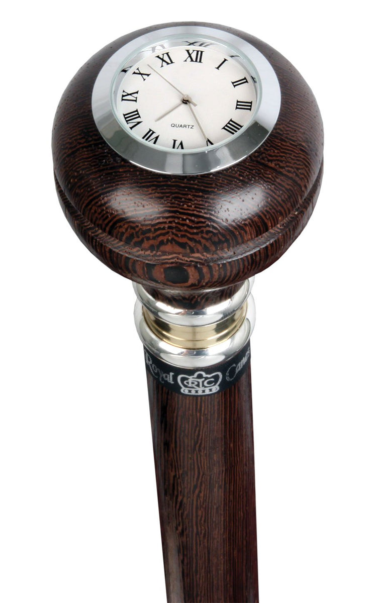 Scratch and Dent Wenge Wood Large Knob Clock Handle Walking Stick
