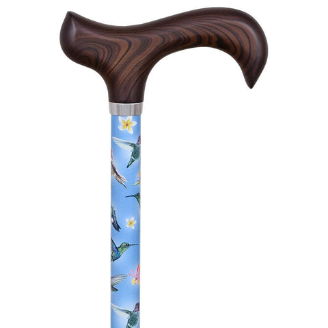 Scratch and Dent Hummingbirds Designer Adjustable Derby Walking Cane V