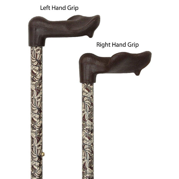 Scratch and Dent Bahama Leaf Adjustable Palm Grip Walking Cane V1371