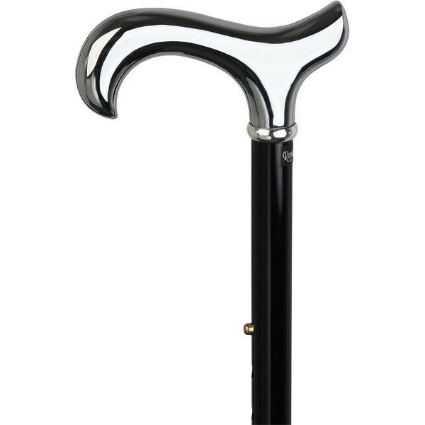 Scratch and Dent Chrome Plated Derby Walking Cane With Folding,