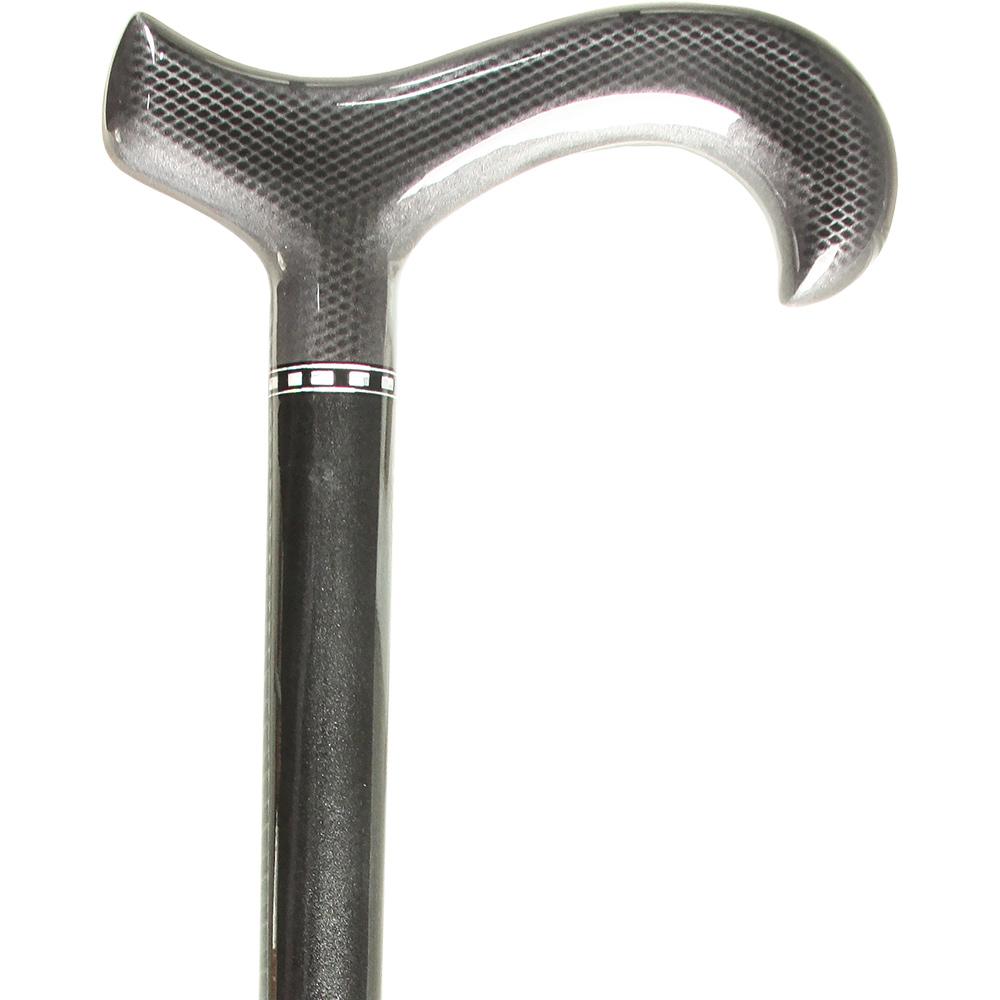 Scratch and Dent Black Triple Wound Derby Handle Carbon Fiber Walking