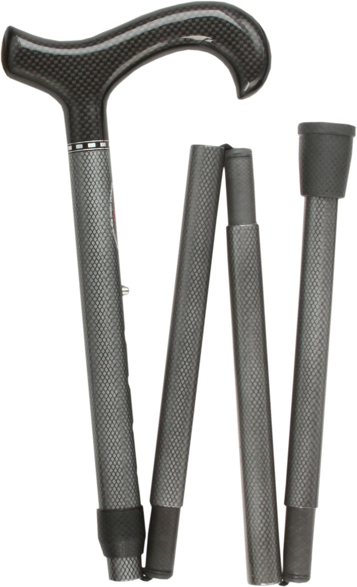 Scratch and Dent Mesh Carbon Silver Folding Adjustable Walking Cane
