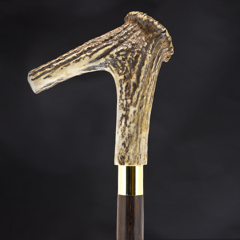 Thumbstick Bone Handle Walking Cane w/Custom Shaft and Collar