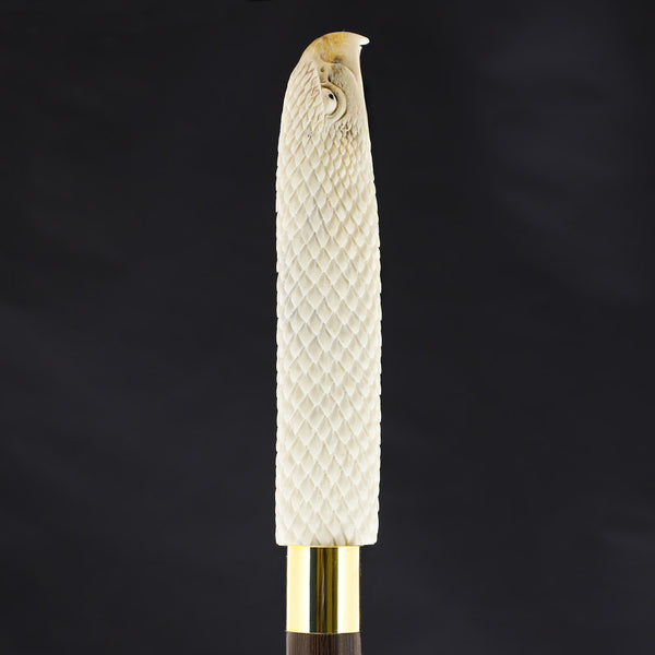 Courageous Eagle Bone Handle Walking Cane w/Custom Shaft and Collar