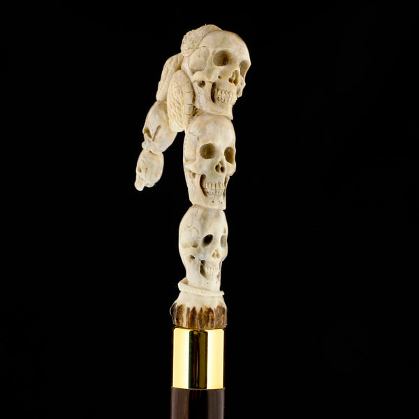 Cycle of Life Skull/Snake Bone Handle Walking Cane w/Custom Shaft and