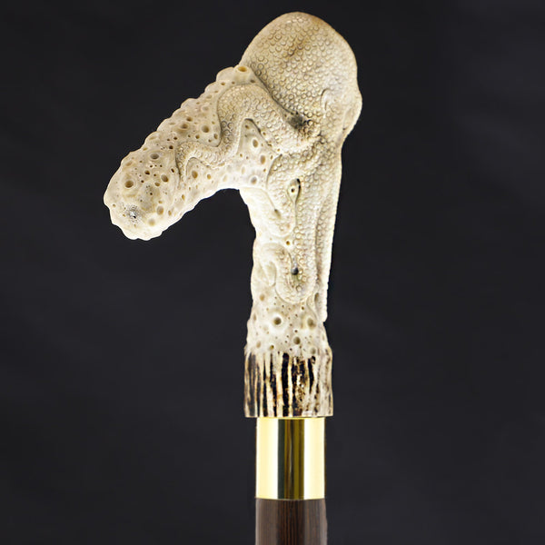 Octopus Bone Handle Walking Cane w/Custom Shaft and Collar