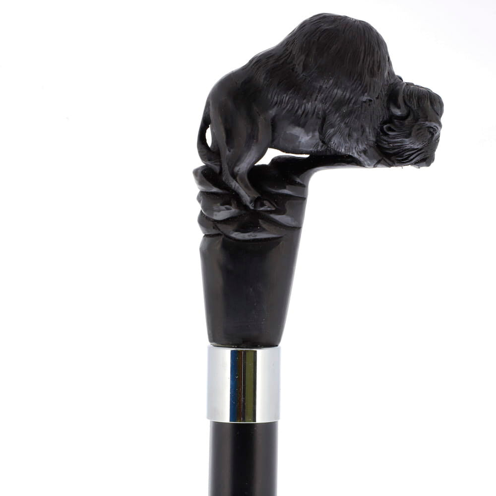 Bison Dark Buffalo Horn Handle Collector Cane w/Custom Shaft and