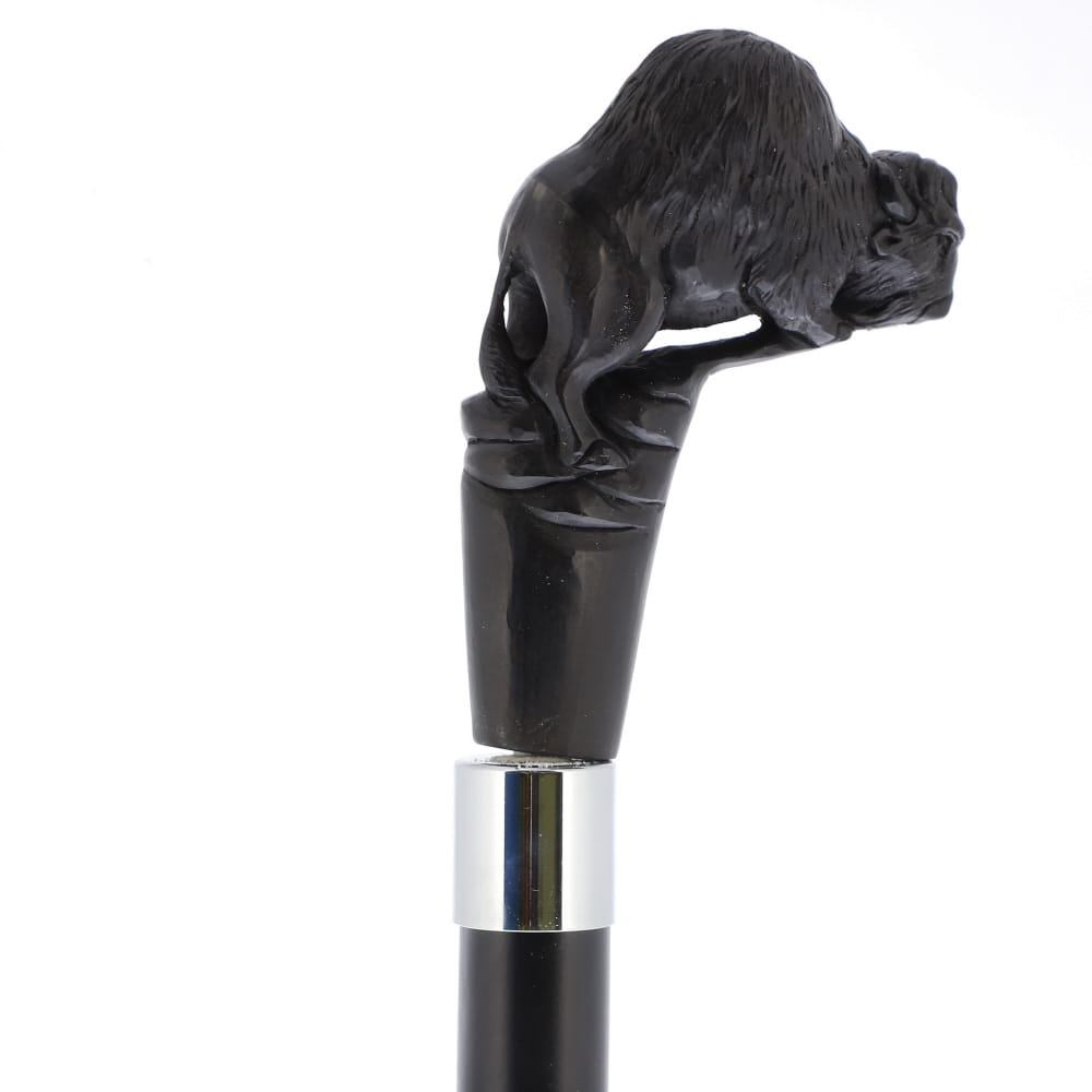 Bison Dark Buffalo Horn Handle Collector Cane w/Custom Shaft and