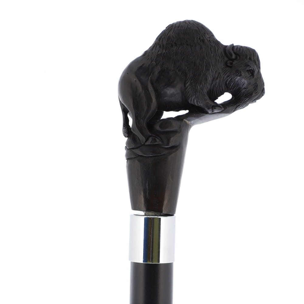 Bison Dark Buffalo Horn Handle Collector Cane w/Custom Shaft and