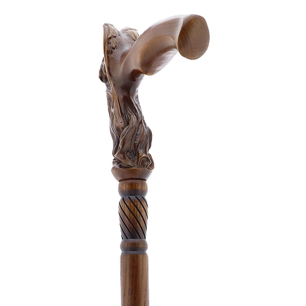 Praying Angel: Exquisite Artistry in Intricate Hand-Carved Cane