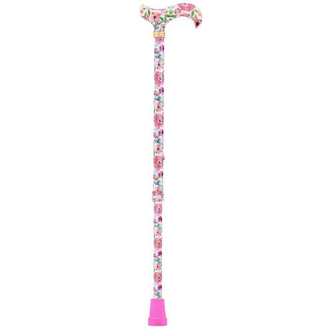 Watercolor Flowers Vivienne May Designer Derby Adjustable Cane