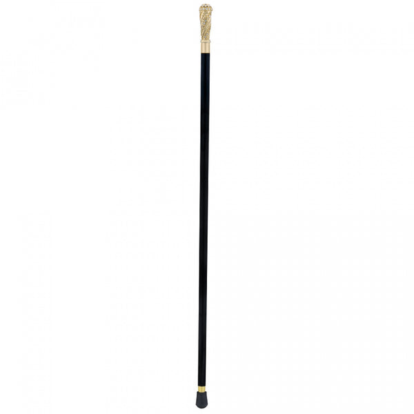 Swarovski Crystal 24K Gold Plated Elongated Knob Walking Stick w/ Black ...