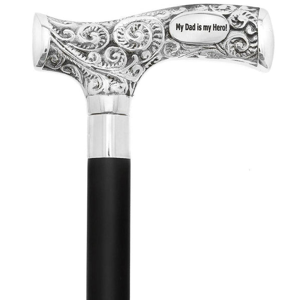 Father's Day Chrome Brass Personalized Engraving Fritz Cane