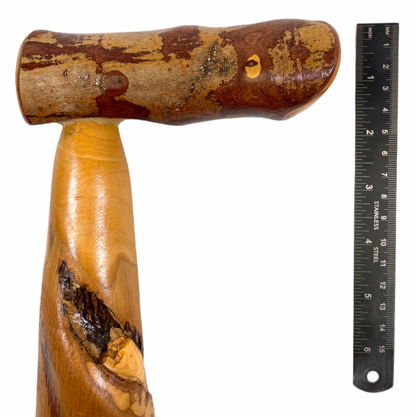 Natural Spiral Vine Twisted Wood Walking Cane - 37"