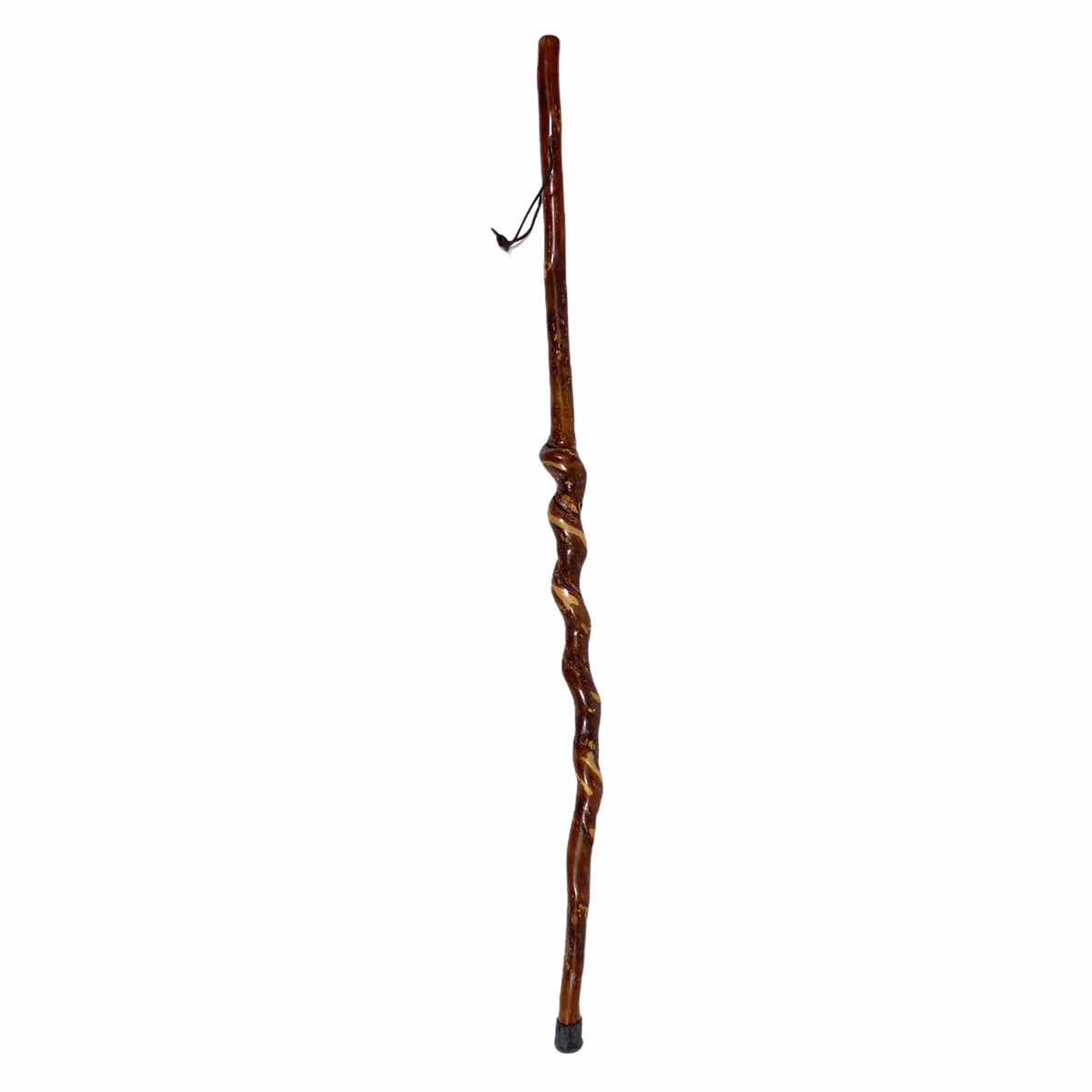 Natural Spiral Vine Twisted Wood Hiking Staff w/ Compass - 49"