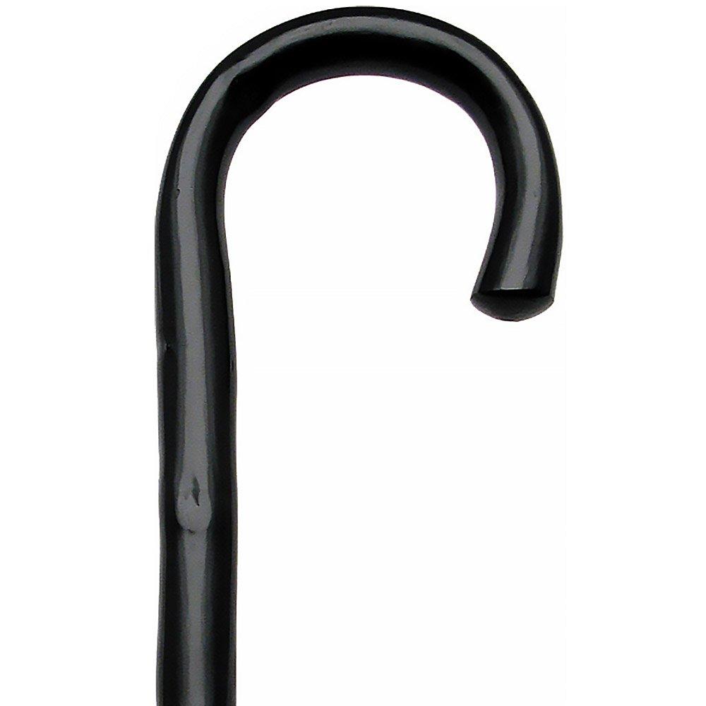 Natural Tourist Cane: Ebony-Black, Knotted Chestnut Shaft