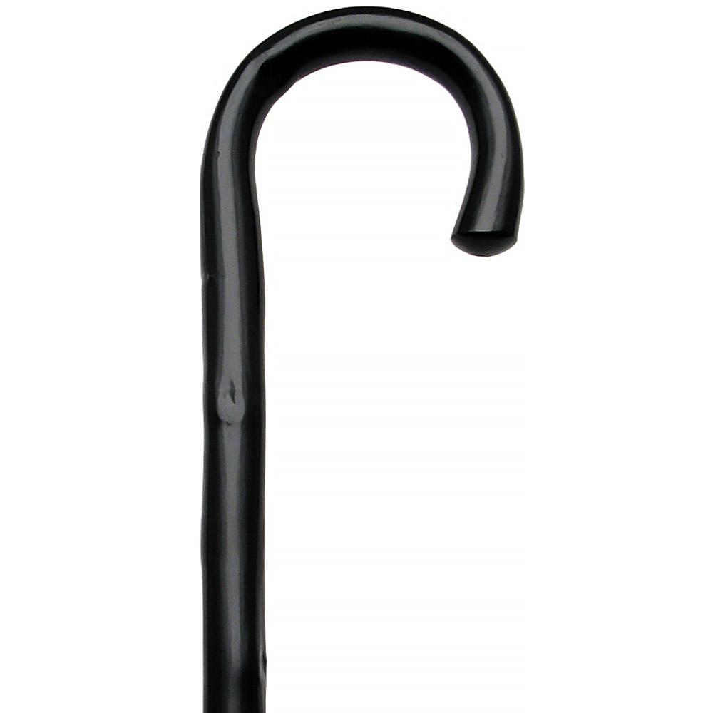 Natural Tourist Cane: Ebony-Black, Knotted Chestnut Shaft