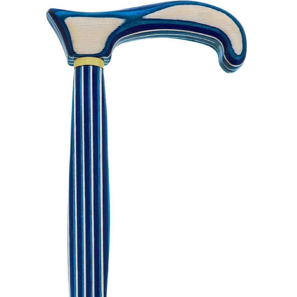 USA-Made Twisted Highlander Blue Cane: Vibrant Colorwood