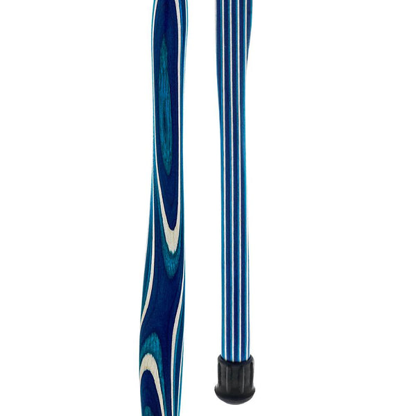 USA-Made Twisted Highlander Blue Cane: Vibrant Colorwood