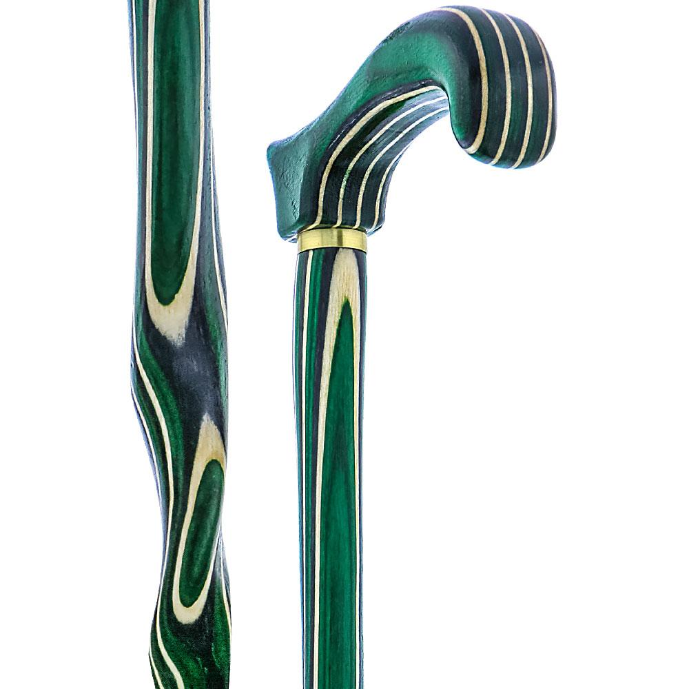 USA-Made Twisted Highlander Cane: Stylish Colorwood Laminate