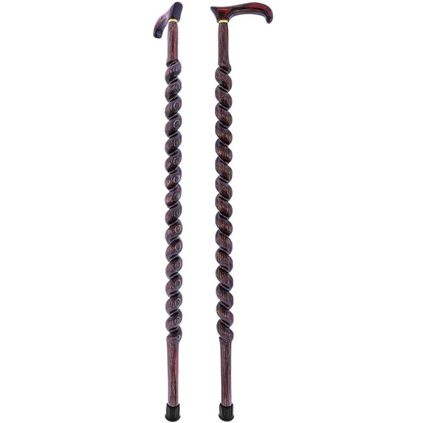 USA-Made Twisted Spiral Cane: Rustic Red Durable Laminate