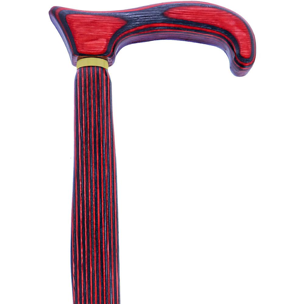 Red & Black Colortone Twist Derby Handle Walking Cane w/