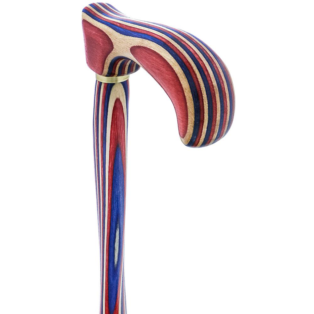 USA-Made Patriotic Twist Cane: Red, White & Blue Laminate