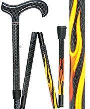 House Flame Derby Walking Cane with Folding Carbon Fiber Shaft