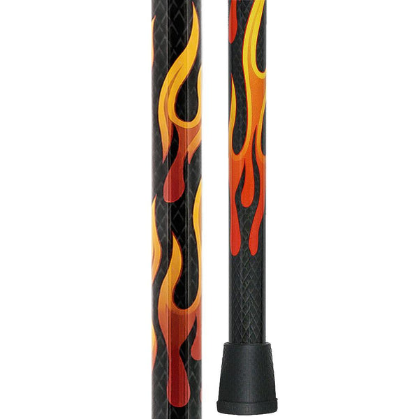 Dr. House Flame Derby Cane: Foldable & Adjustable Carbon Fiber