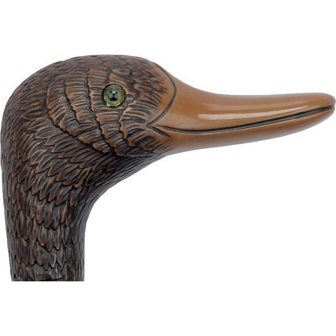 Elegant Brown Mallard Duck Head-Italian Handle Cane w/ Custom Shaft