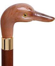 Fancy Duck Faux Rams Horn Handle Cane Italian Handle w/ Custom