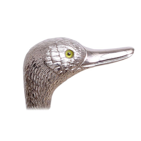 Elegant Mallard Duck Nickel Plated Handle Italian Handle Cane with ...