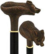 Comoys Brown Fox Handle Walking Cane w/ Custom Shaft and Collar