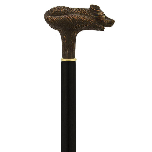 Comoys Brown Fox Handle Walking Cane w/ Custom Shaft and Collar