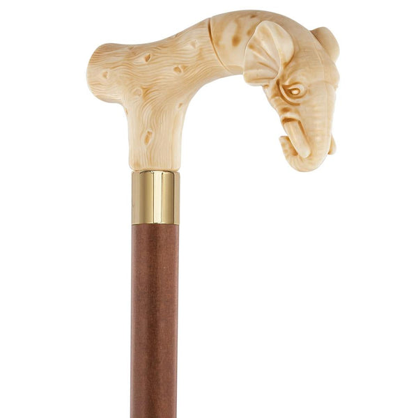Fritz Elephant Faux Ivory Handle Italian Handle Cane w/ Custom Shaft