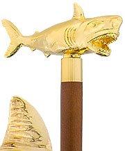 Great White Shark Handle Cane made w/ 18k Gold w/ Custom Shaft