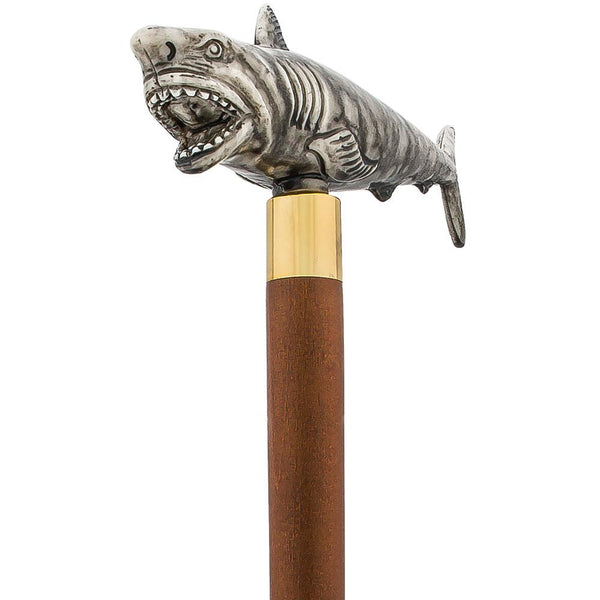 Tiger Shark Handle Cane w/ Custom Shaft & Collar
