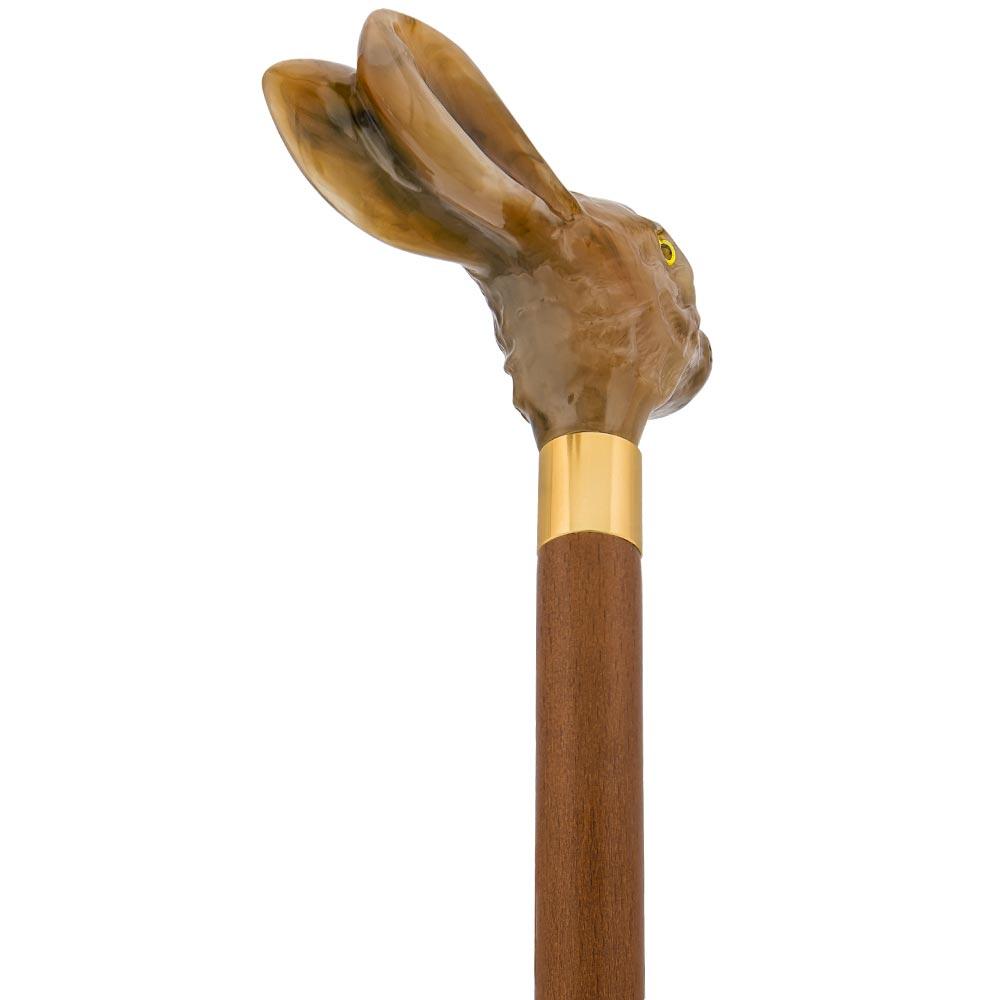 Adorable Bunny Rabbit Head-Italian Handle Cane with Custom Shaft & Collar
