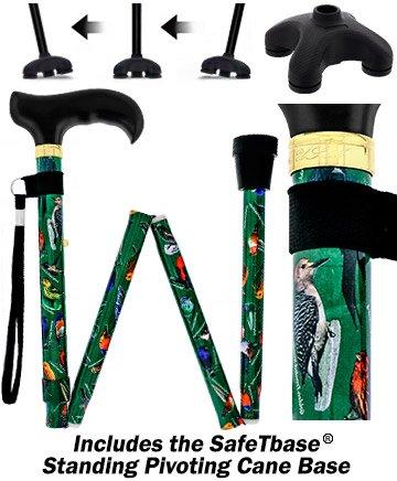 American Songbird Folding Adjustable Designer Derby Walking Cane with