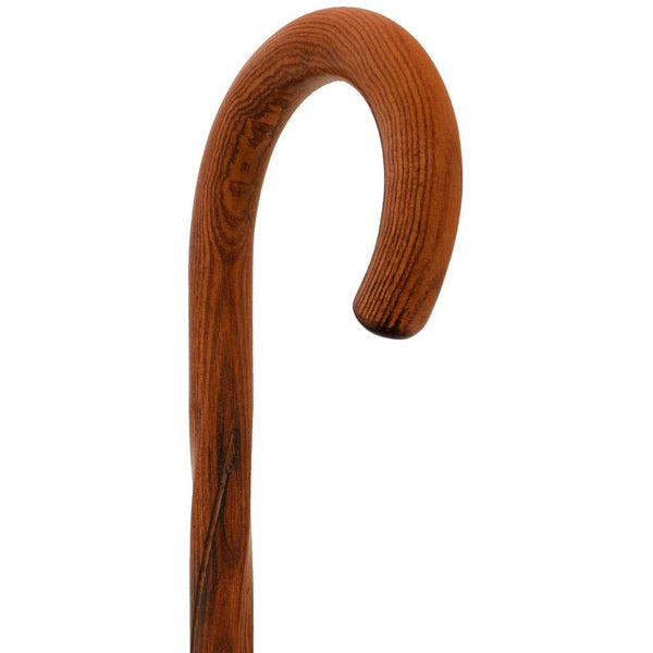 Acacia wood dark swirl crook cane