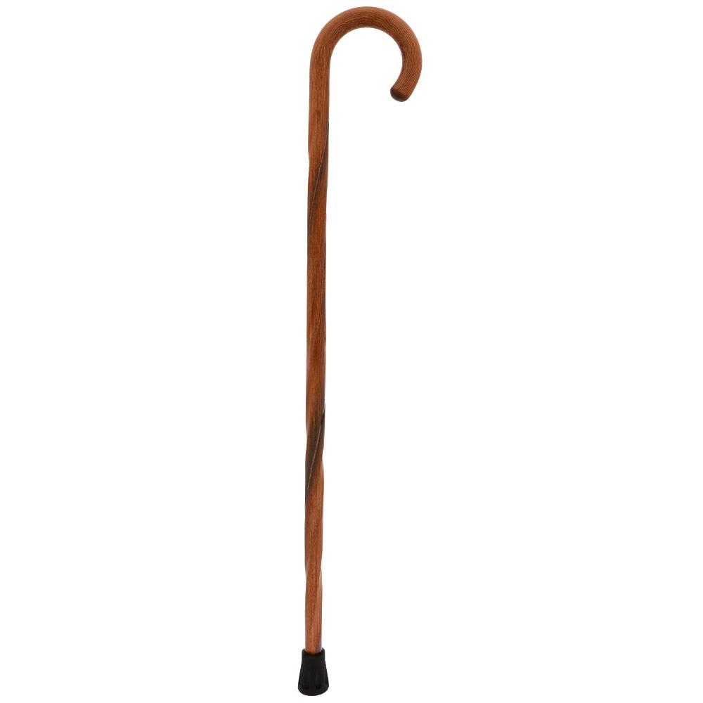Handcrafted Acacia Wood Dark Swirl Crook Cane