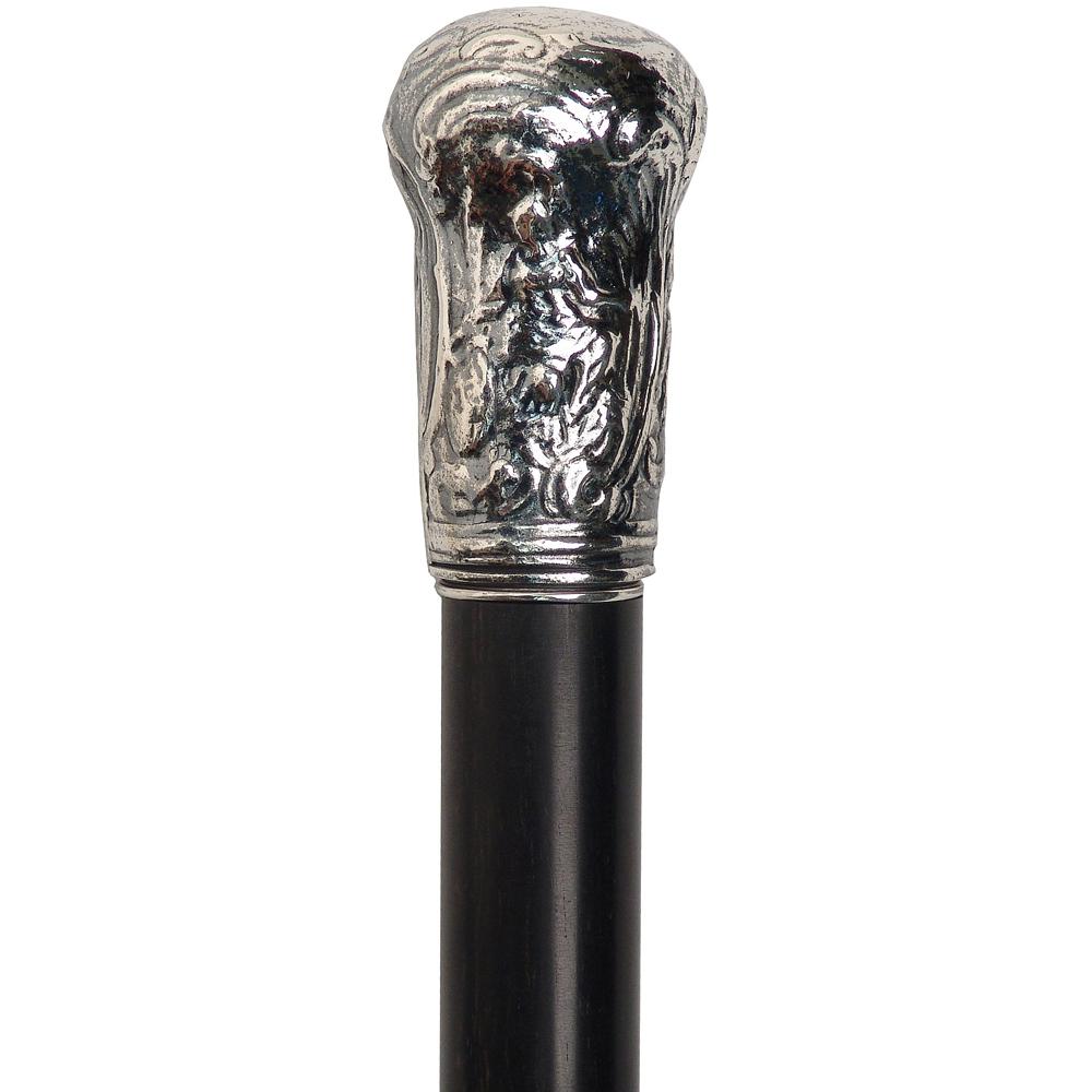 Masterpiece in Hand: Museum Replica Silver Sculptured Knob Cane