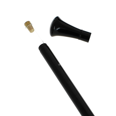 Sleek Flask Tippling Stick with Black Knob and Carbon Shaft