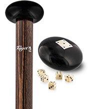 Playful Carved Bone Dice Set Knob Handle Walking Stick