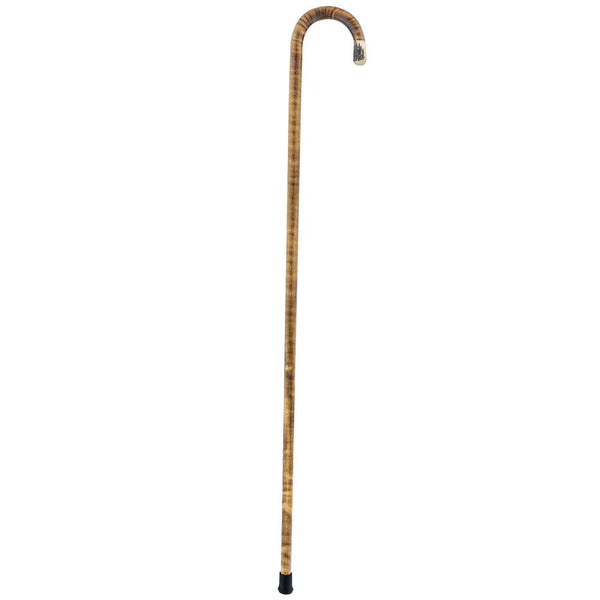 French Stag Horn Tourist Walking Cane: Dark Maple Shaft