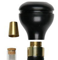 Personalized Engraved Knob Stick: Black Beechwood Shaft