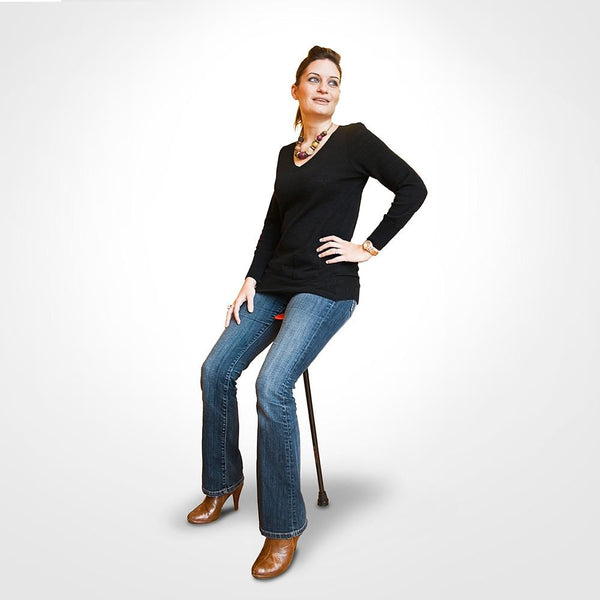 Flipstick Straight Adjustable Seat Cane - Blue