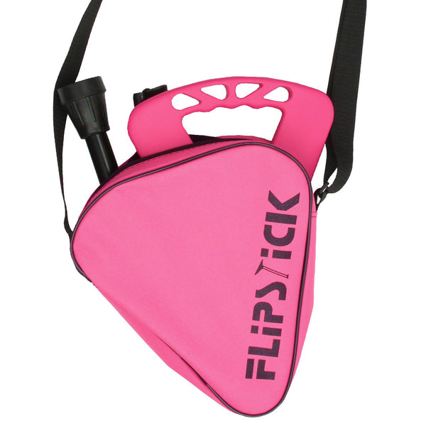 Flipstick Straight Folding Adjustable Seat Cane in Pink with Pink Bag